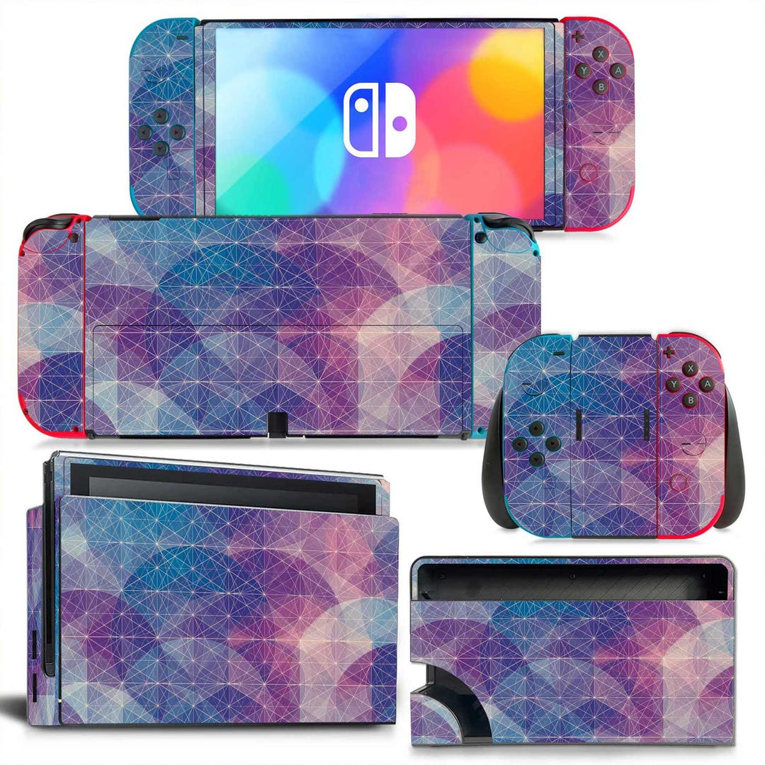 Geometric Galaxy Nintendo Switch OLED Skin: Futuristic Sci-fi Vinyl ...