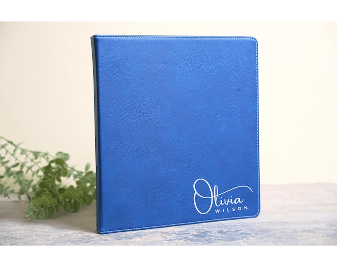 Personalized Leather Binder, Customized Binder, Graduation Gift, Office ...