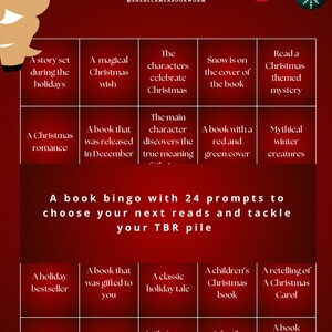 Christmas Book Bingo Reading Challenge Prompts Seasonal Holiday ...