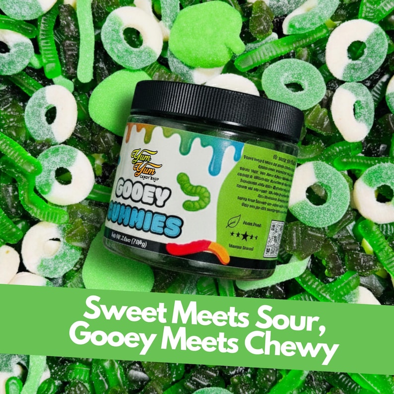 Sour Gooey Gummies – Blue Raspberry, Wild Cherry & Green Apple Candy - Etsy