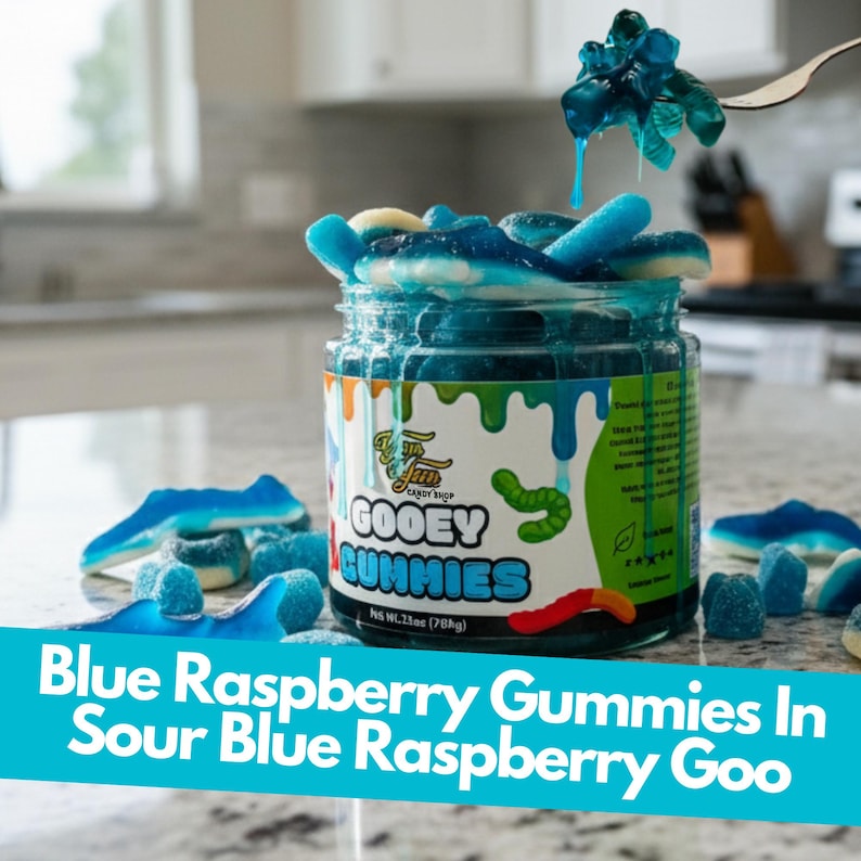 Sour Gooey Gummies – Blue Raspberry, Wild Cherry & Green Apple Candy - Etsy