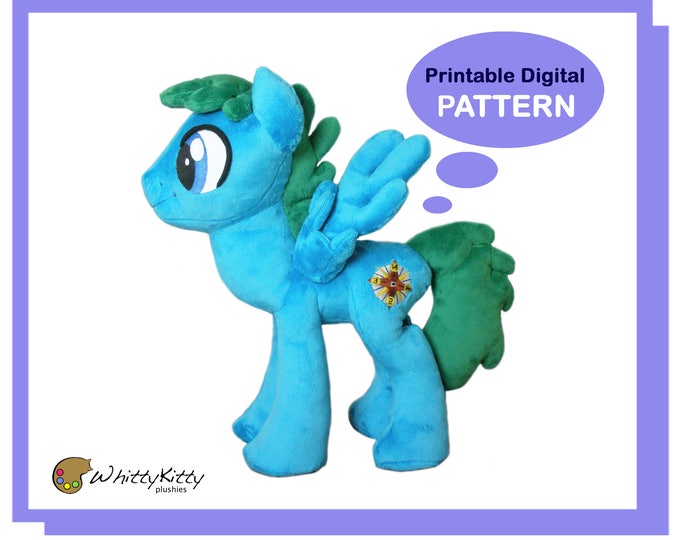 Pony Mare Laying Reclining Plushie Sewing Pattern 05 Minky Stuffed ...