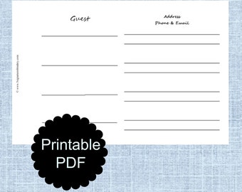 Guest Registry - Etsy