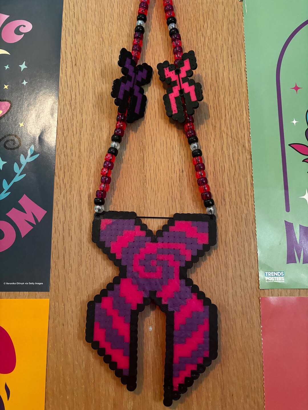 Pink/purple Tyedye Excision Perler - Etsy