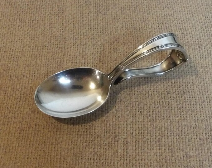 Vintage Silverplate Baby Spoon – 1940s Baby Self-feeder Midcentury ...