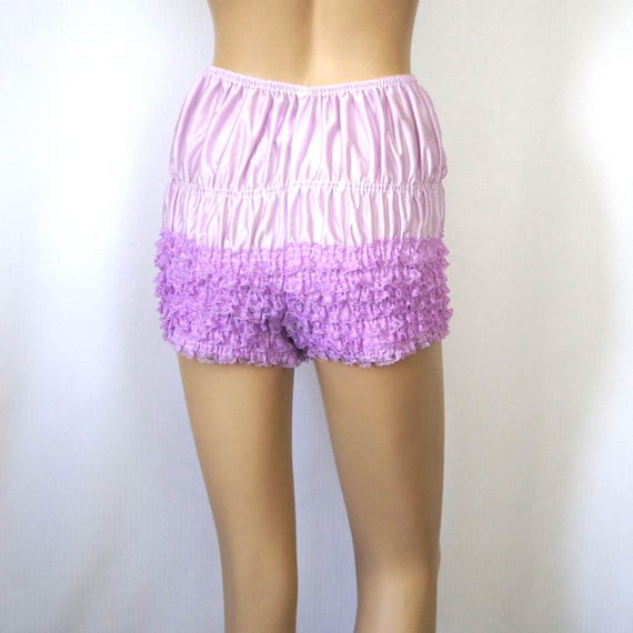Vintage Purple Ruffle Lace Pantie Bloomers Sams Size … - Gem