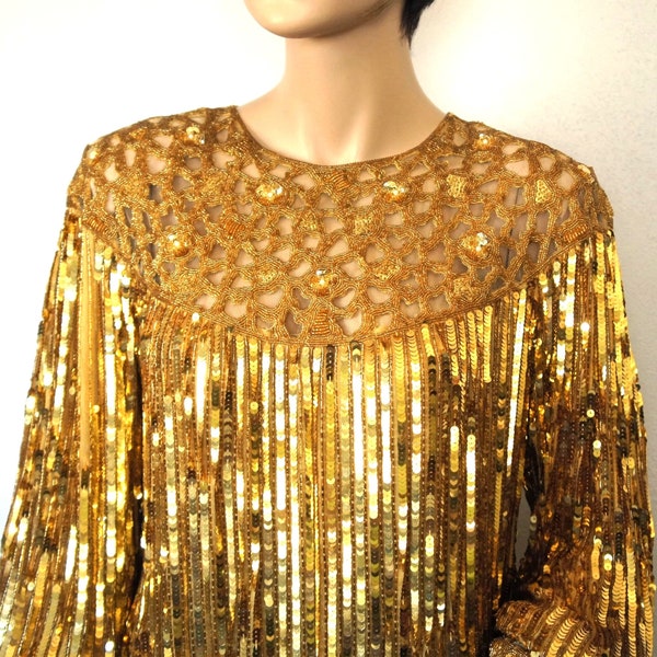Gold Sequin Top - Etsy