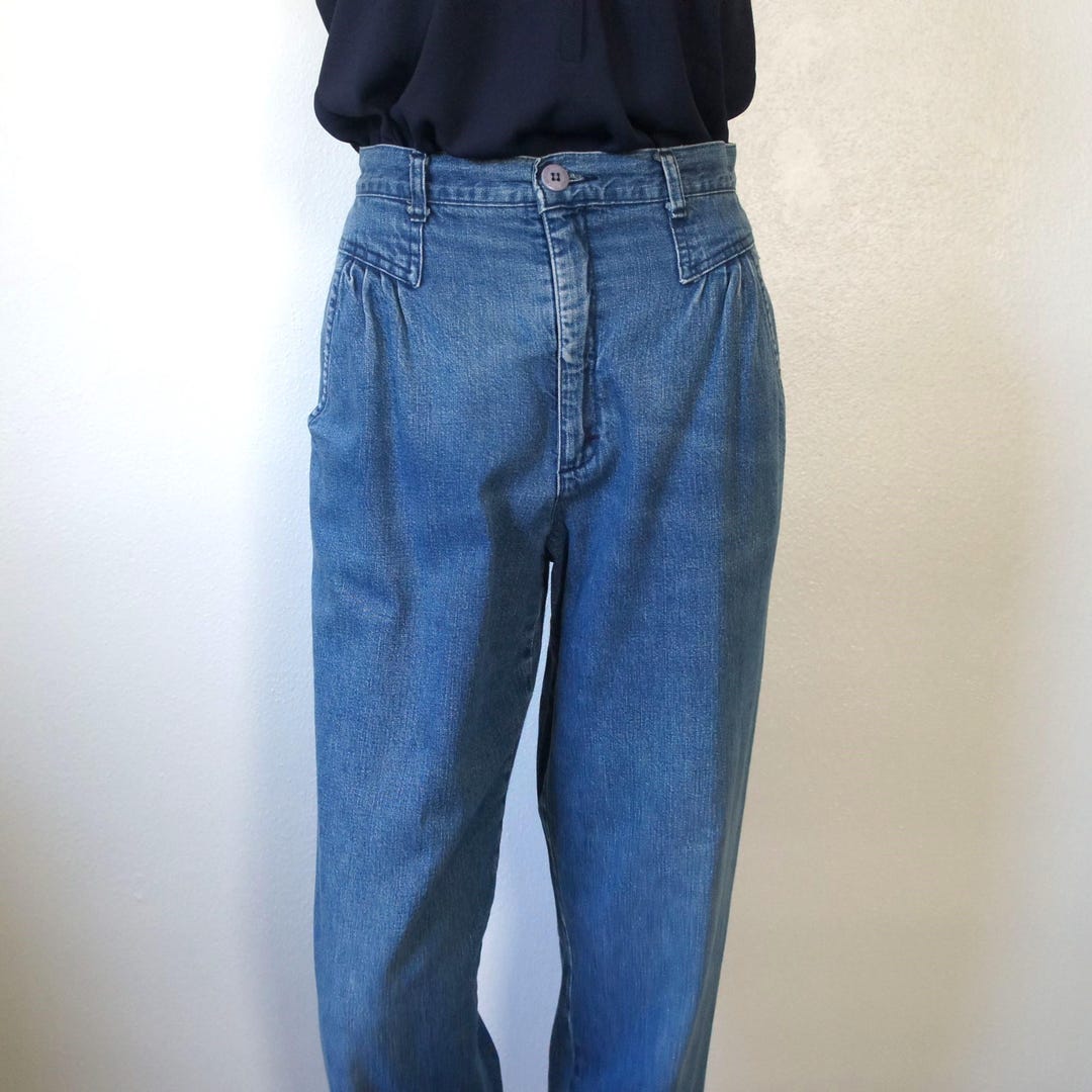 Jeans Cherokee Brand Vintage Faded Pleated Front Petite 1980's High ...