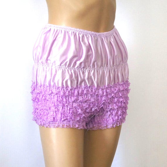 Vintage Purple Ruffle Lace Pantie Bloomers Sams Size … - Gem
