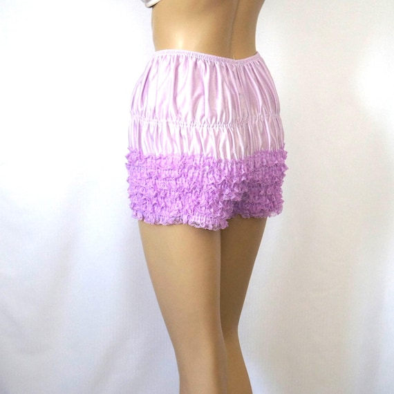 Vintage Purple Ruffle Lace Pantie Bloomers Sams Size … - Gem