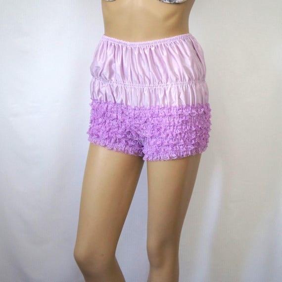 Vintage Purple Ruffle Lace Pantie Bloomers Sams Size … - Gem