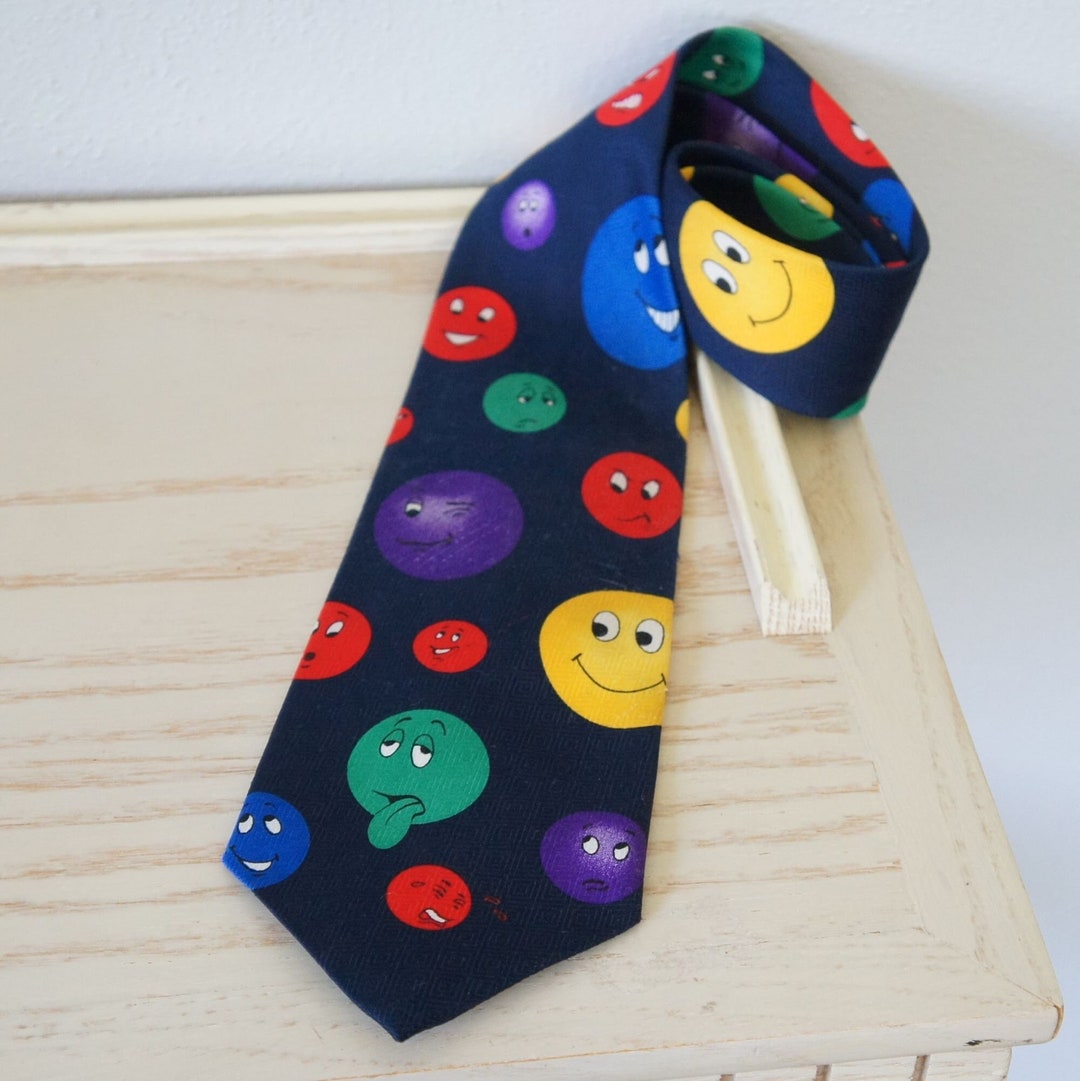 Tie Funny Face Vintage Necktie Expressions Humorous Colorful - Etsy