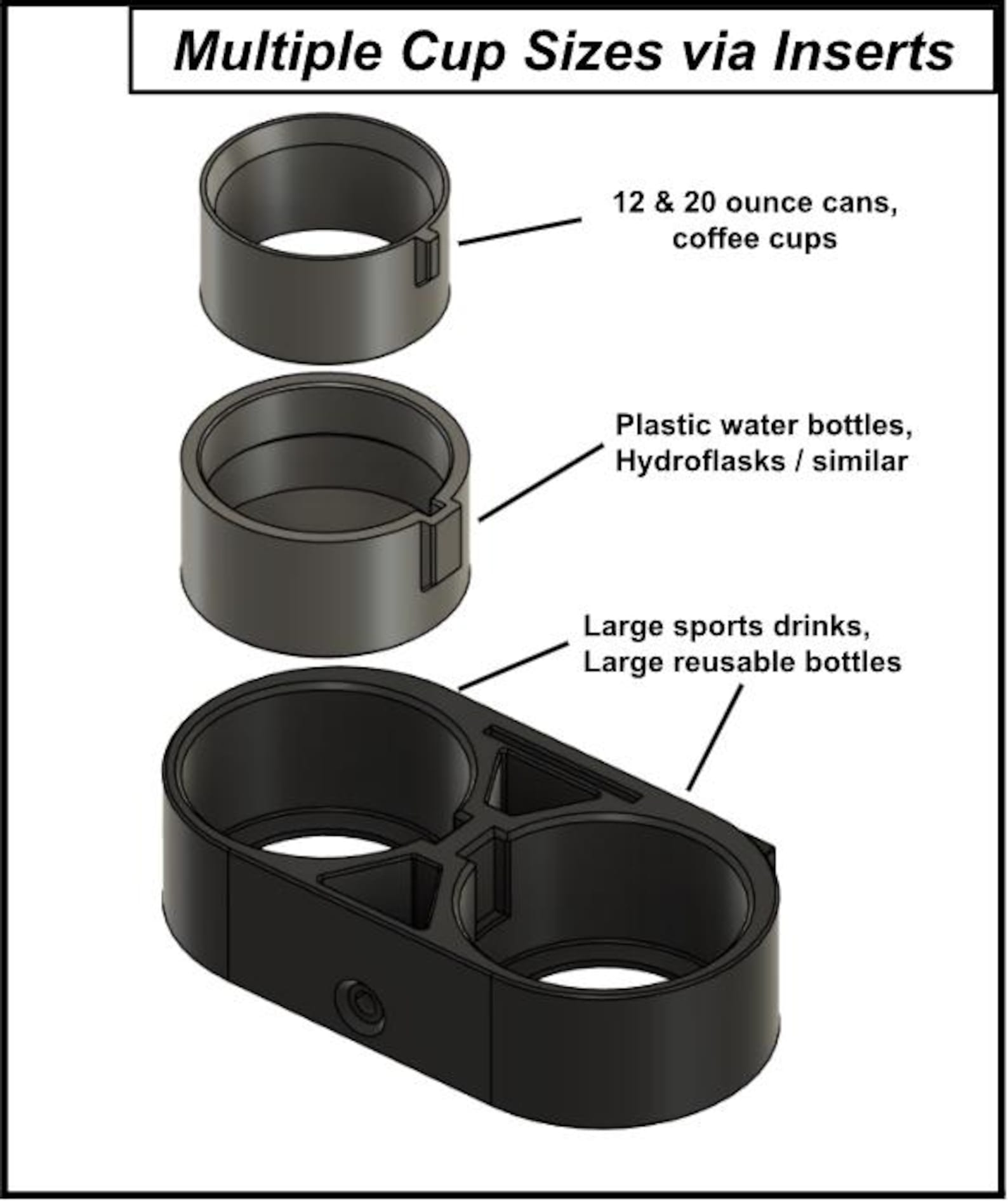 1998-2011 Ford Ranger Cup Holder Front Seat (3D Printed) - 60/40 Bench ...