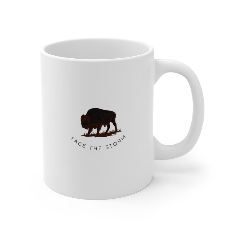 Face the Storm Bison Mug - Etsy