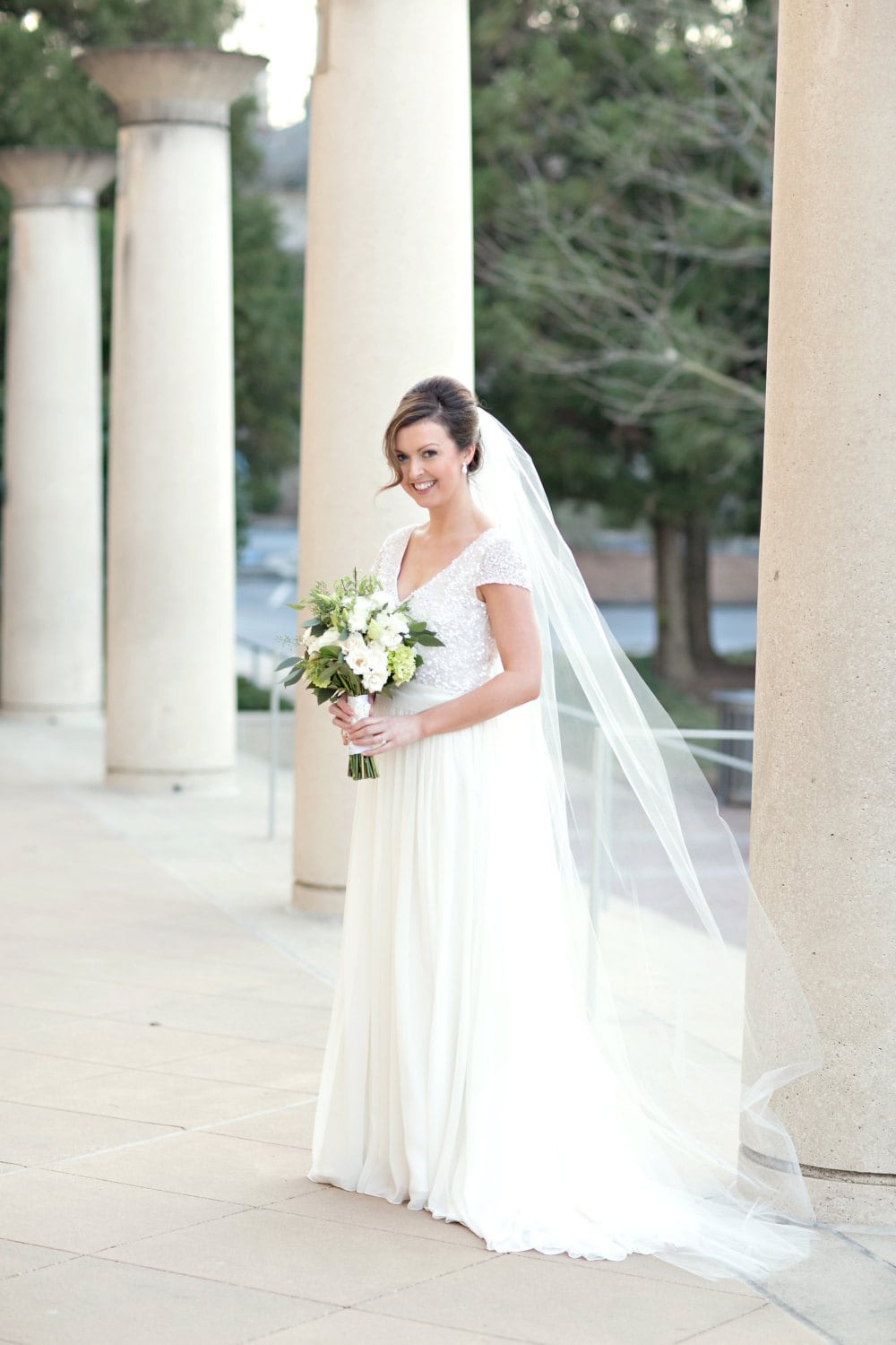 Chapel Wedding Veils Long Single Layer Bridal Veil Cathedral Wedding ...