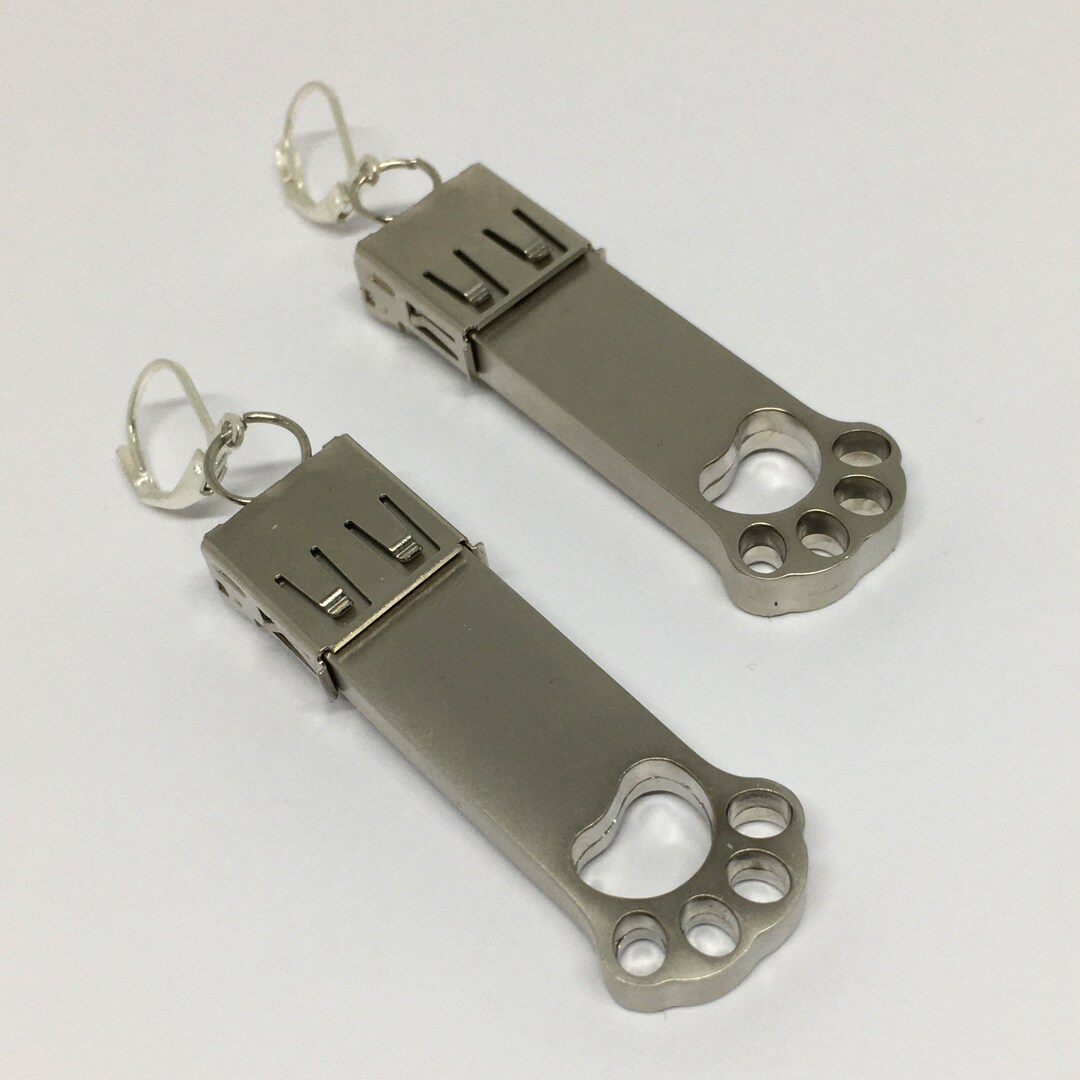 Cyberpunk Kitty Cat 32GB USB Flash Drive Earrings - Handmade Original ...