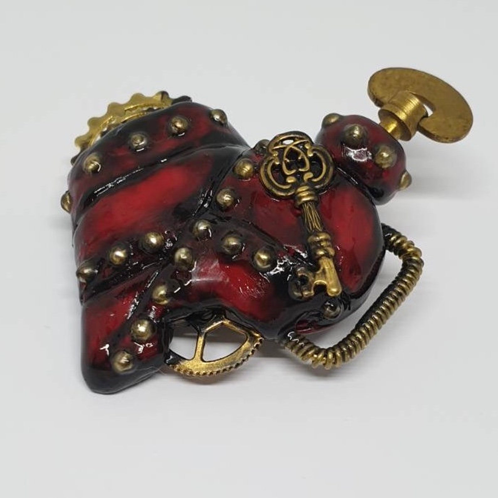 Wizard of Oz If I Only Had A Red Heart Steampunk Clockwork Brooch ...