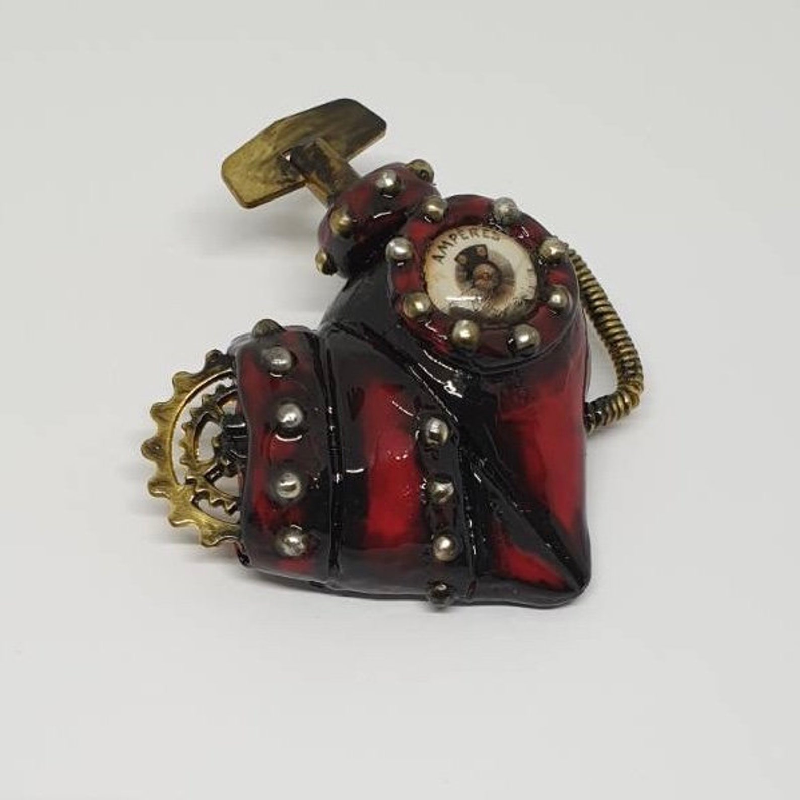 Wizard of Oz If I Only Had A Red Heart Steampunk Clockwork Brooch ...