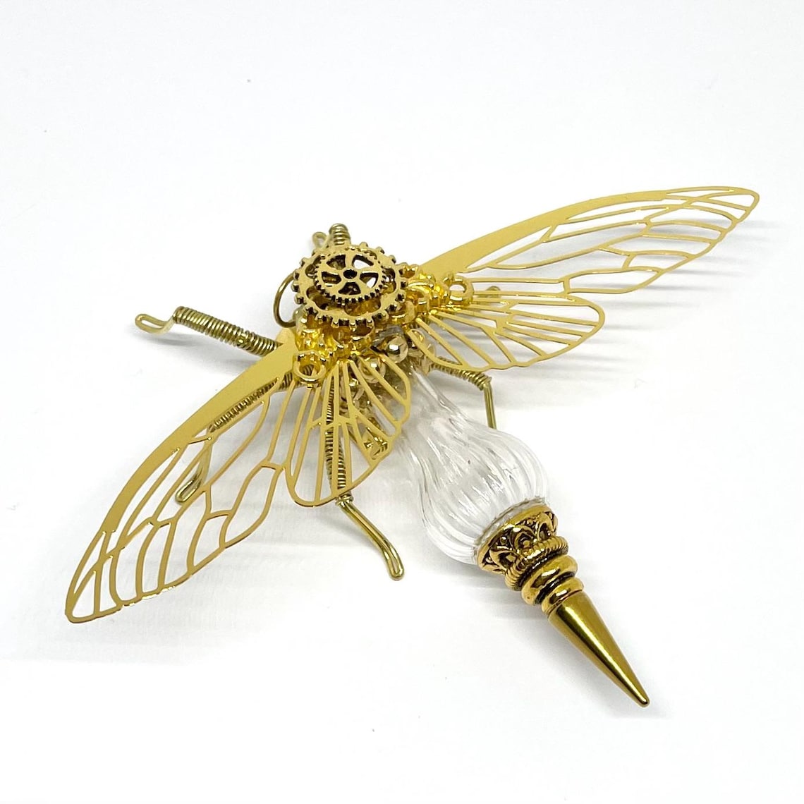 Handmade Steampunk Light-up Bee Brooch: Clockwork Insect Pin, Neo ...