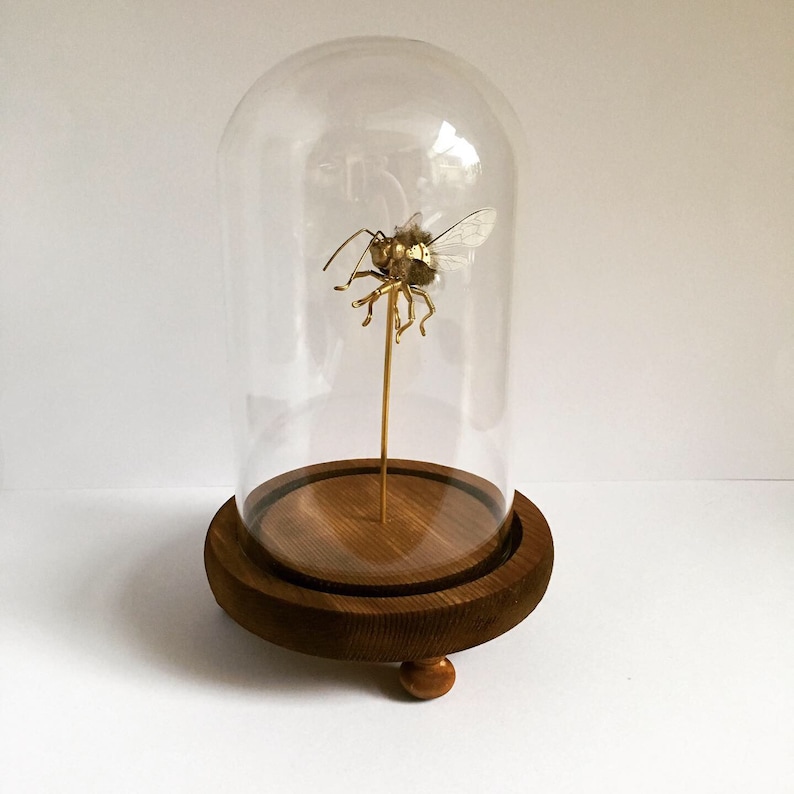 Save the Bees Steampunk Clockwork Furry Bee in Glass Dome | Etsy
