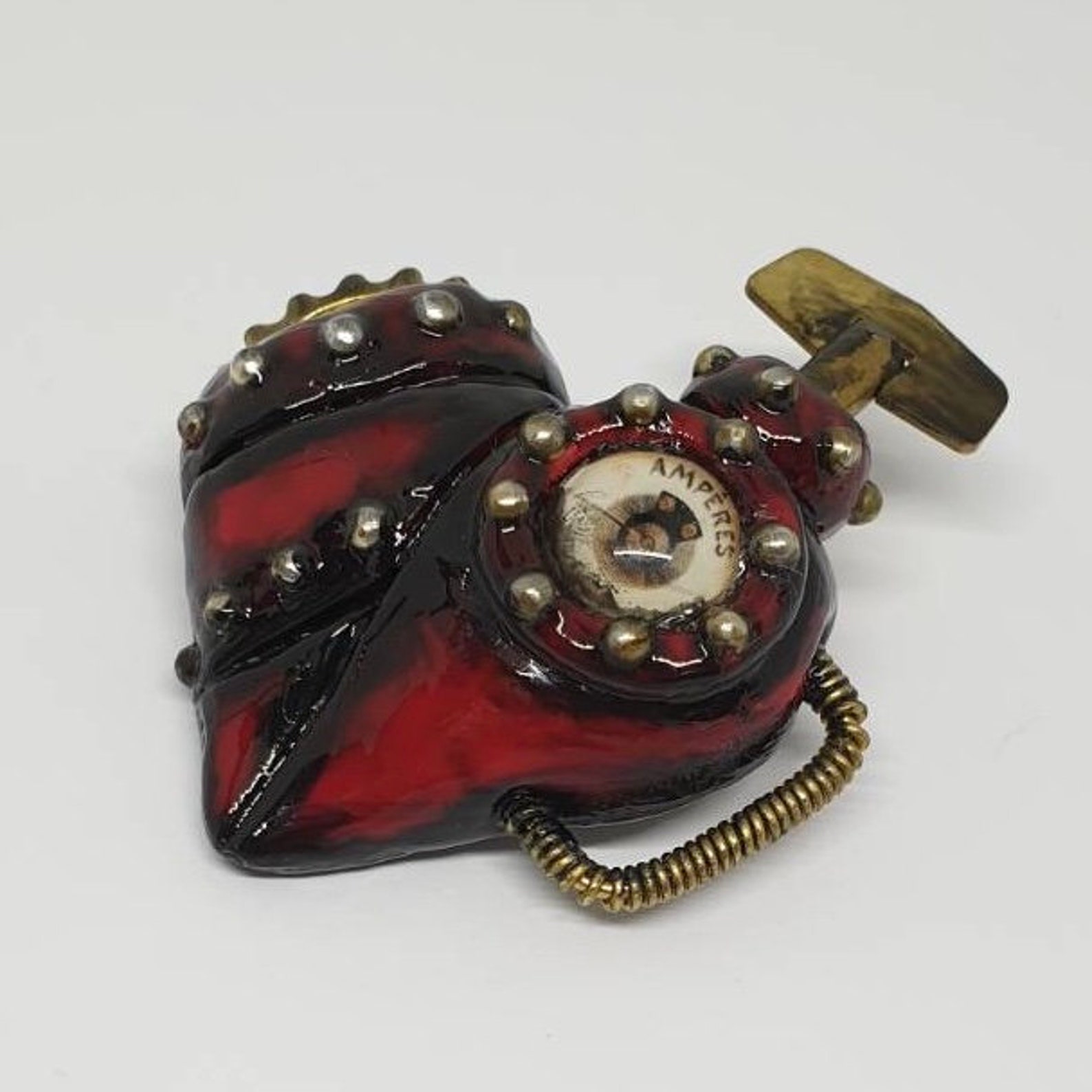 Wizard of Oz If I Only Had A Red Heart Steampunk Clockwork Brooch ...