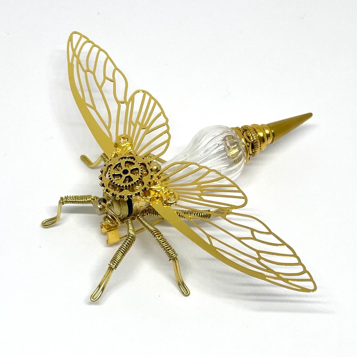 Handmade Steampunk Light-up Bee Brooch: Clockwork Insect Pin, Neo ...