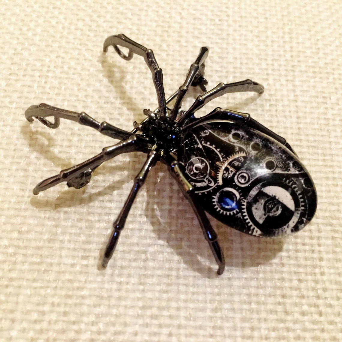 Steampunk Clockwork Gunmetal Spider Brooch Steam Punk - Etsy UK