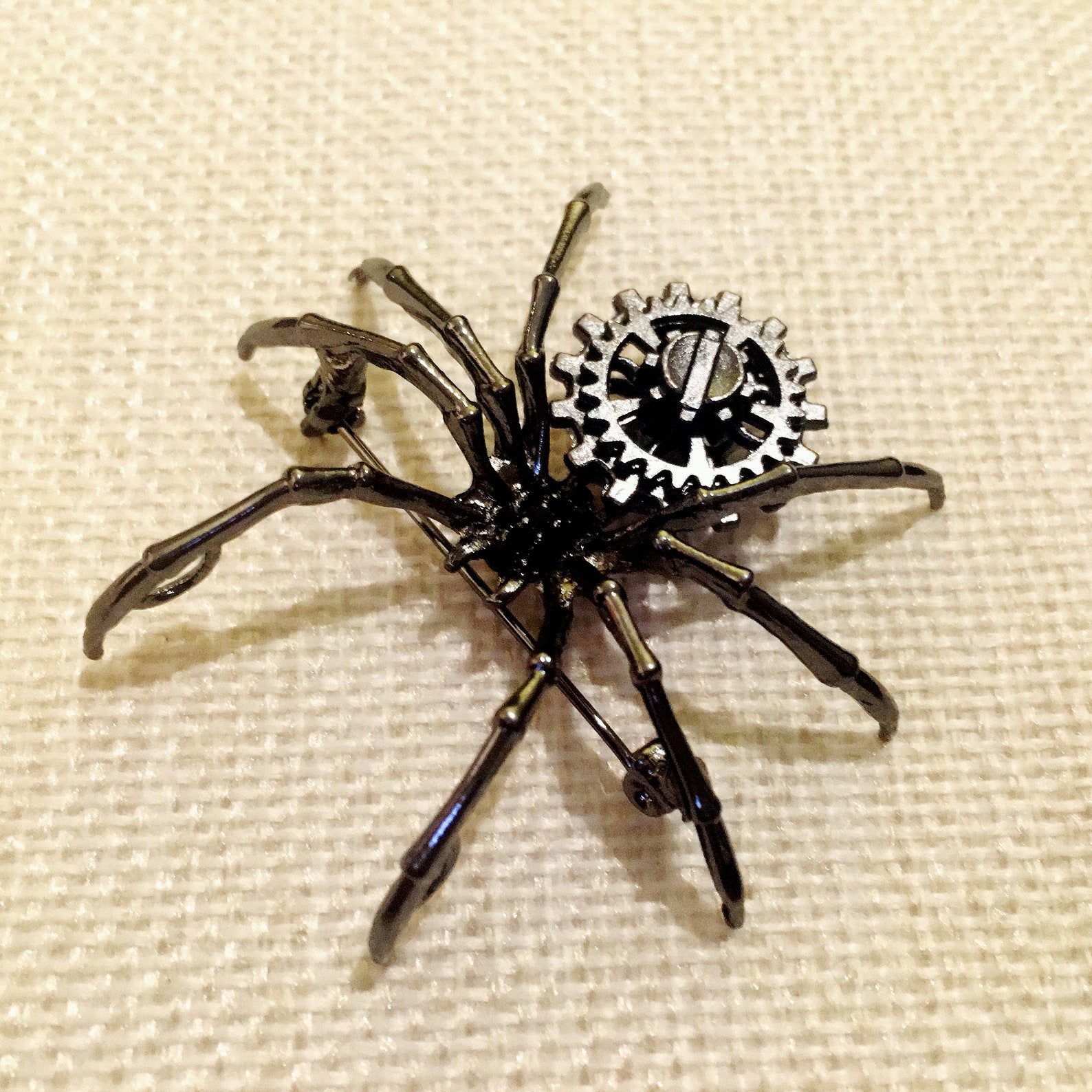 Steampunk Clockwork Gunmetal Spider Brooch Steam Punk - Etsy UK