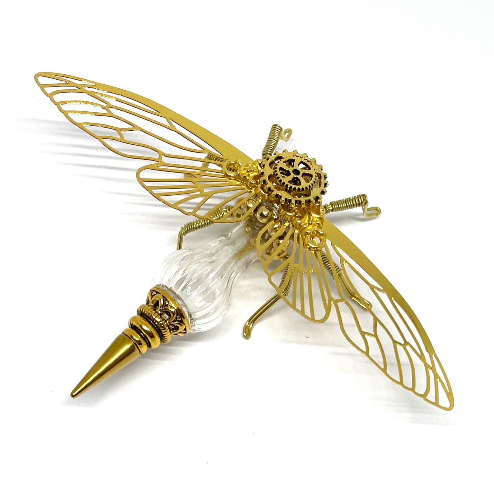 Handmade Steampunk Light-up Bee Brooch: Clockwork Insect Pin, Neo ...