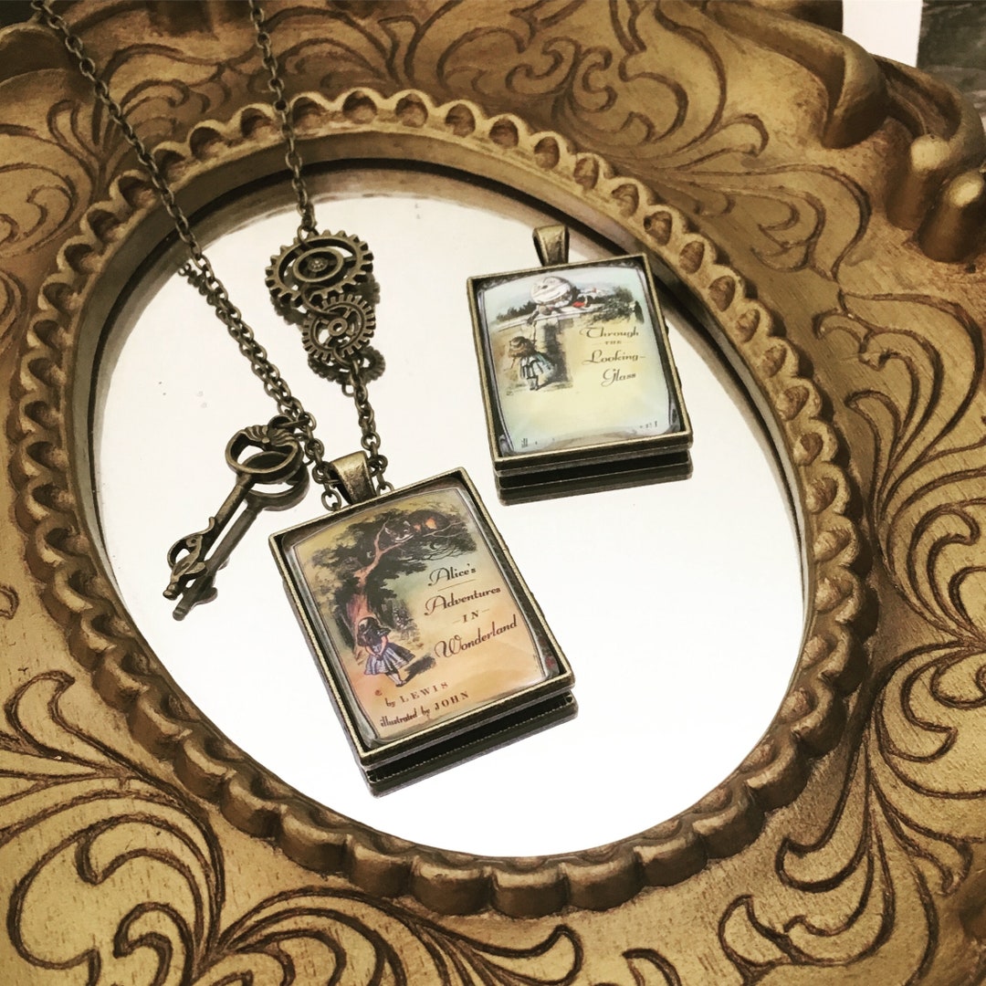 Victorian First Edition Steampunk Book Pendant Necklace - Lewis Carroll ...