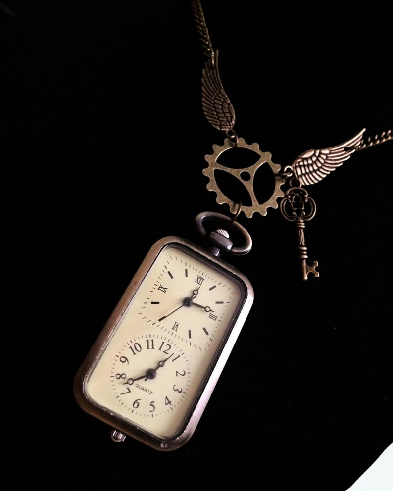 Timetravellers Pocket Watch Necklace Unique Steampunk Gothic - Etsy UK