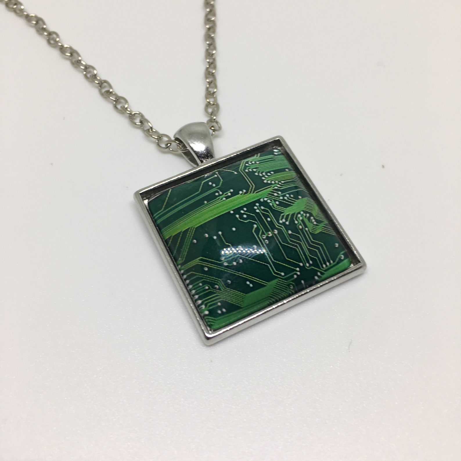 Cyberpunk Circuit Microchip Pendant Handmade Necklace Unusual Circuit ...