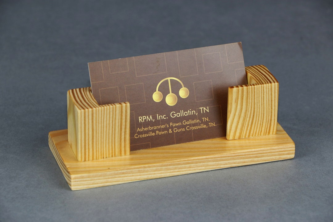 Wooden Business Card Holder, Light Color Wood, Hand Made - Etsy