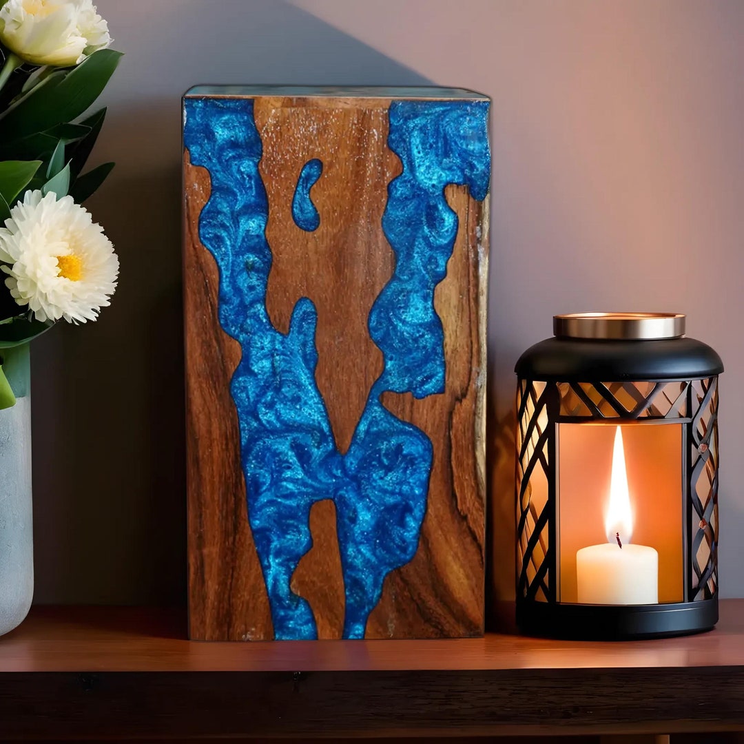 Rosewood Resin Cremation Urn for Human Ashes, Large Urn for Male Urn ...
