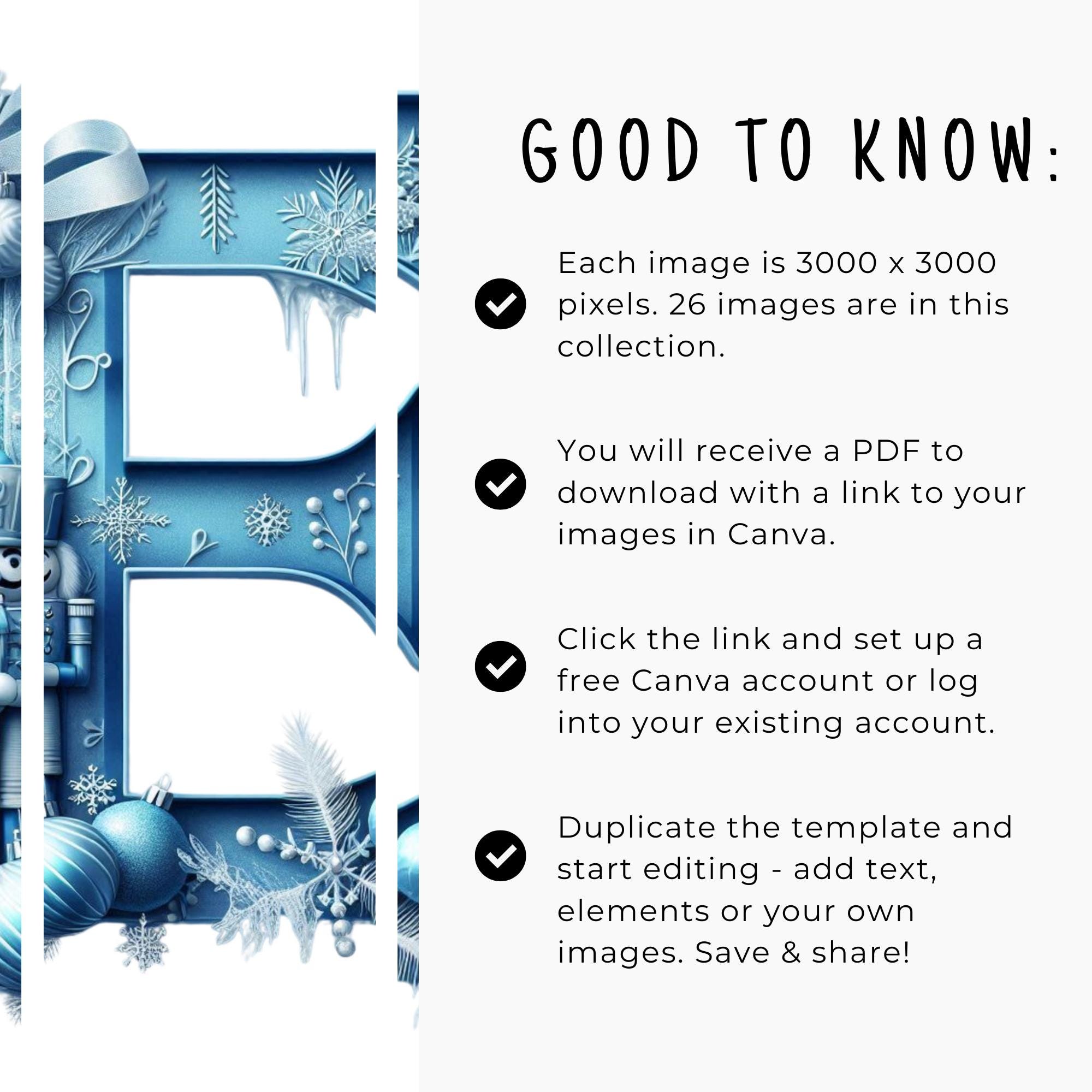 Blue Christmas Alphabet Letters 26 Images - Etsy UK