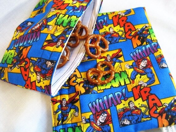 Superman Comic Strip Sandwich and Snack Set Reusable | Etsy