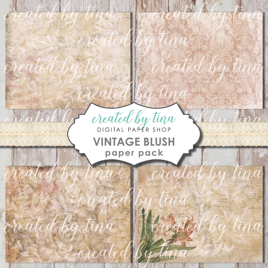 VINTAGE BLUSH Digital Papers Instant Download Created by Tina - Etsy