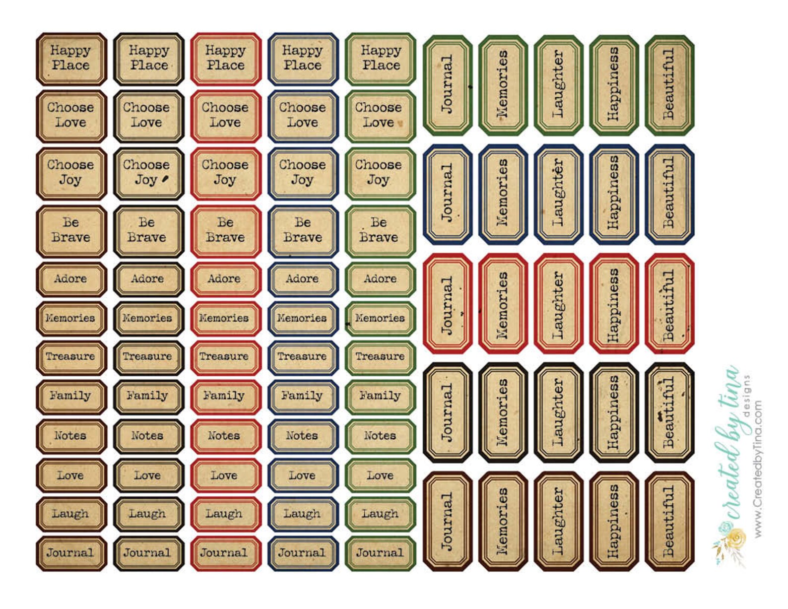 Vintage Labels Junk Journal Printable Paper Instant Download Created by ...