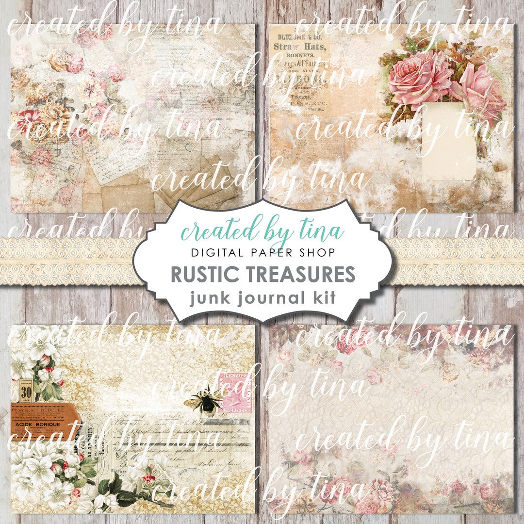 Rustic Treasure Junk Journal Printable Paper Instant Download Created ...
