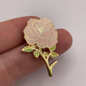 Pink Rose Hard Enamel Pin- 1.25 Inches, Flower, Plant Lover Gift ...