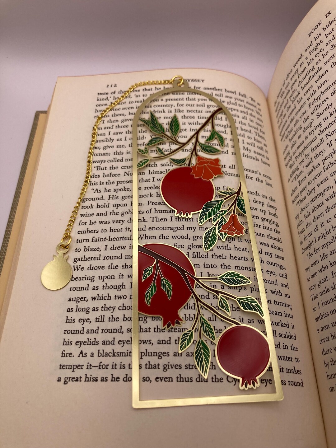Pomegranate Metal Bookmark- 6 Inches, Fruit, Flowers, Colorful, Book ...