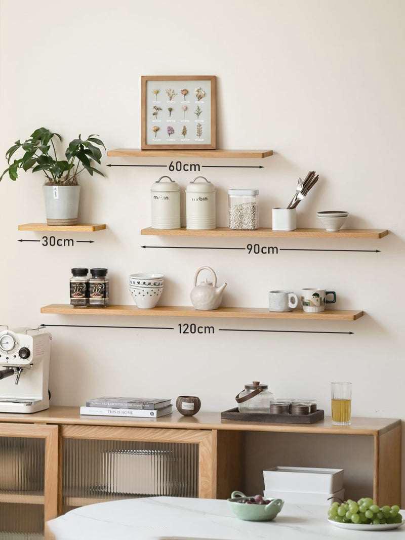 Oak Wall Shelves Minimalist Floating Shelves for Home Decoration and ...
