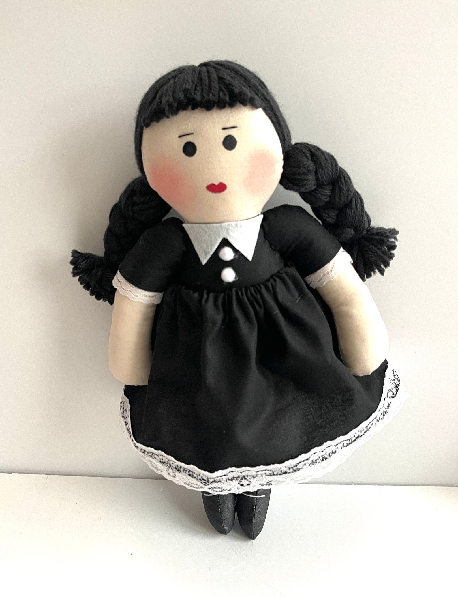 ADDAMS FAMILY Doll Gotic Dolls Black Dress Doll Wednesday - Etsy