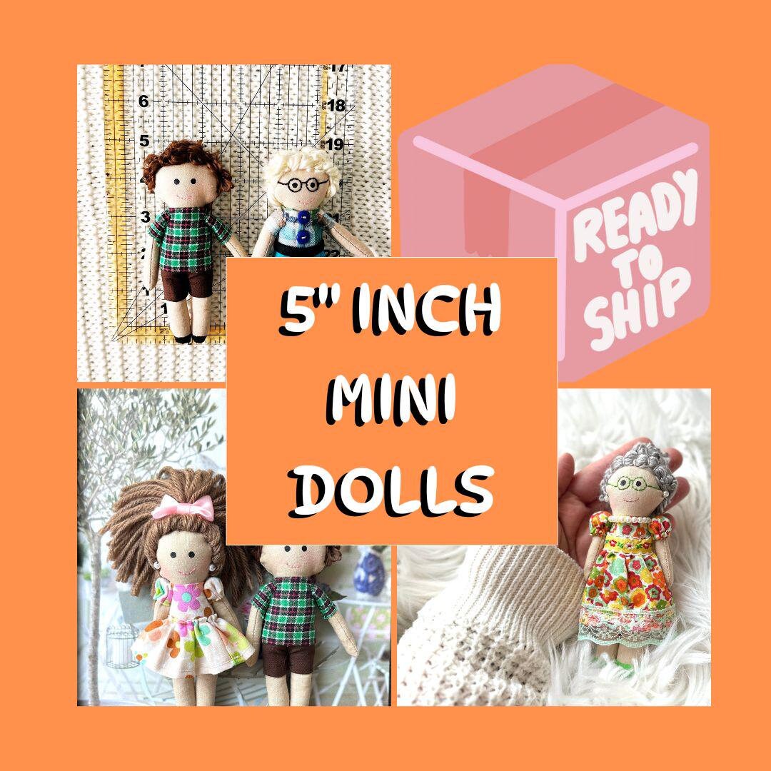 Tiny Doll Collection - Cuddly 5 Inch Mini Dolls for Dollhouse ...