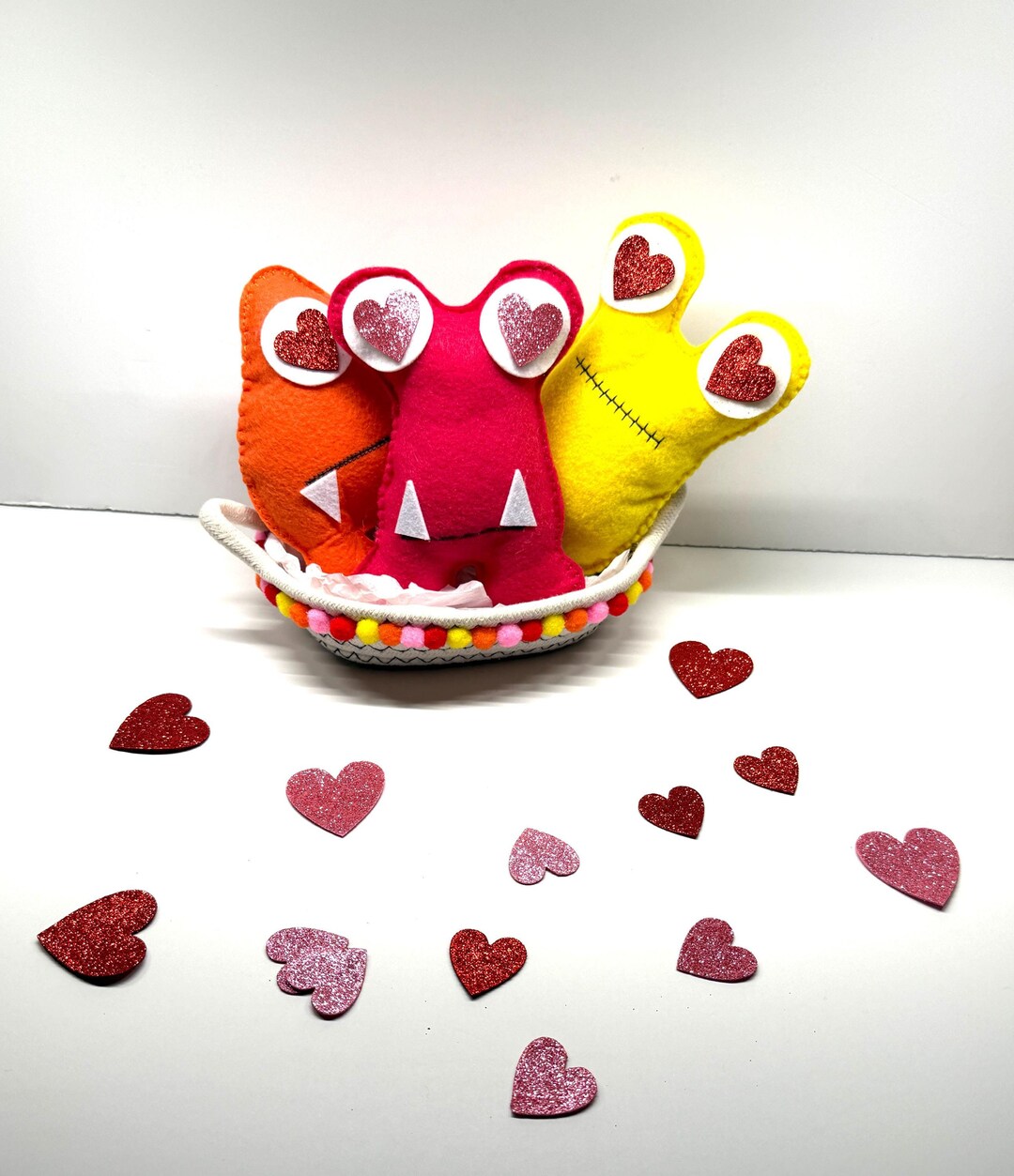 Handmade Felt Monster Party Favors – Stuffed Creatures for Kids, Cute ...