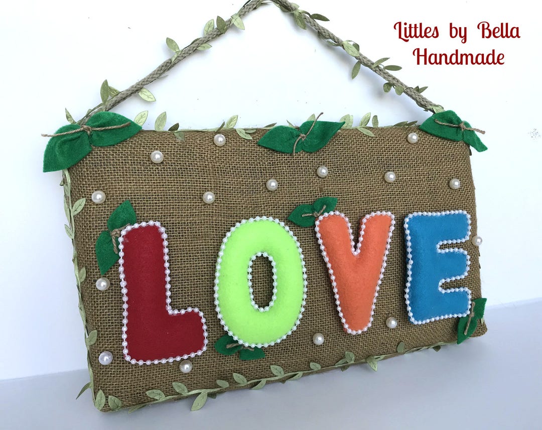 Love Felt Names Love Sign Door Hanger Valentines Gift Ideas Home Living ...