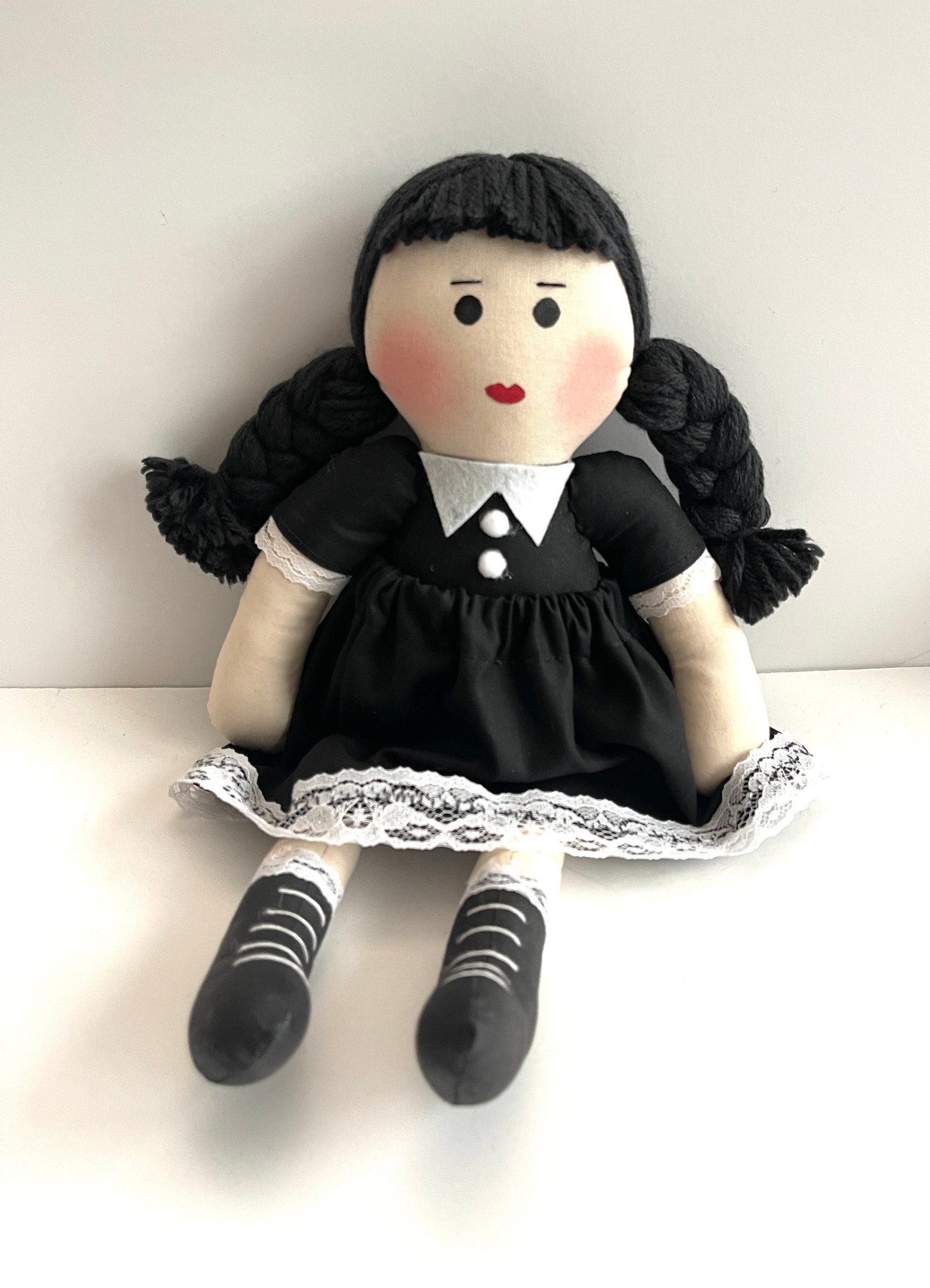 ADDAMS FAMILY Doll Gotic Dolls Black Dress Doll Wednesday - Etsy
