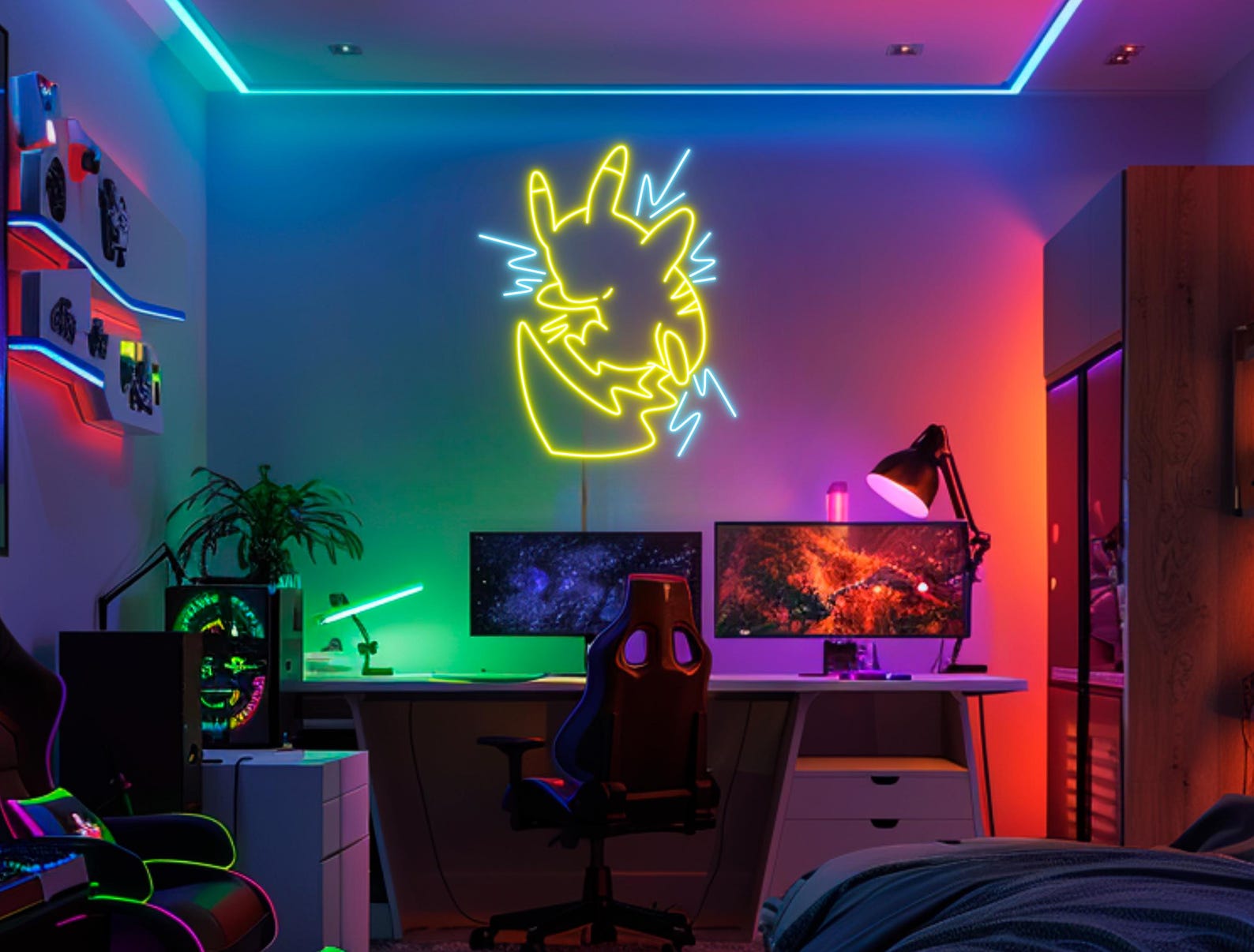 Anime Neon Sign | LED Neon Light Sign | Game Room Decor | Anime Art ...