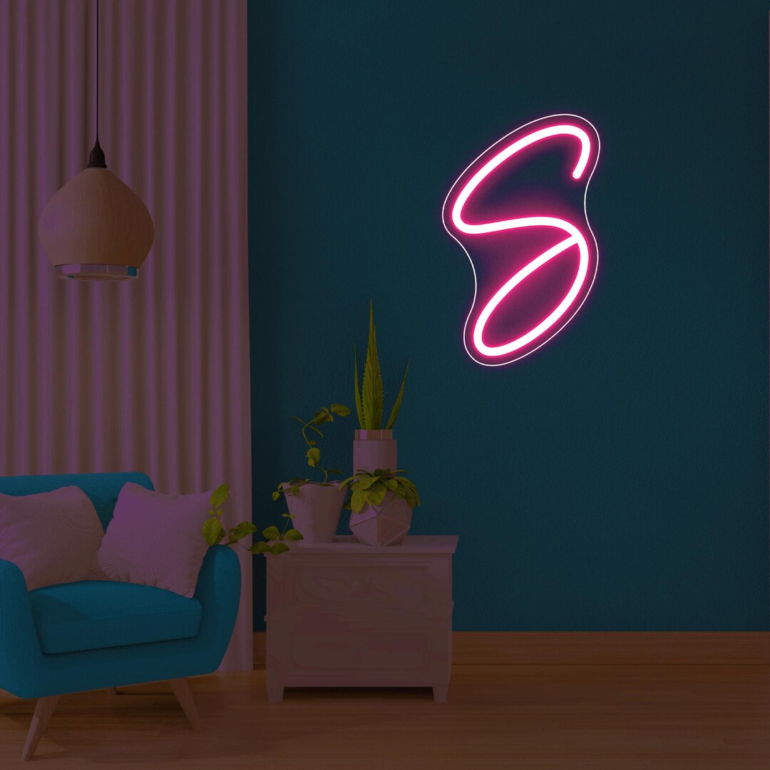 Custom Letter A-Z Neon Sign, LED Name Neon Light Nursery Girl Children ...