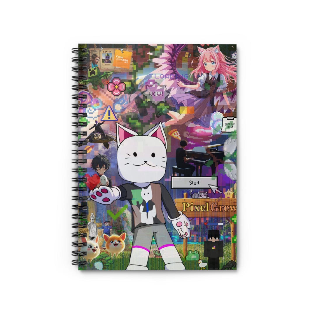 Punaab Roblox Cat Spiral Notebook, Cute Journaling, Anime Lovers Gift ...